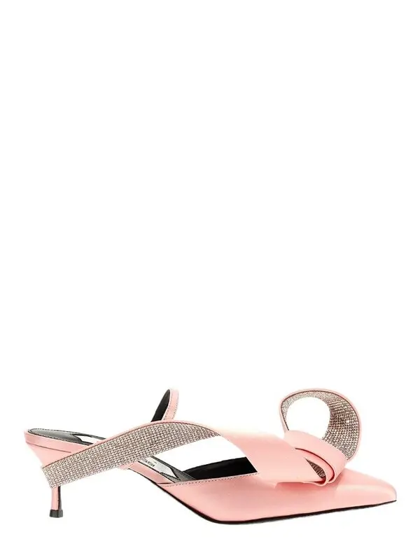 SERGIO ROSSI Pointed Muller With Bow Detailing - Pink
