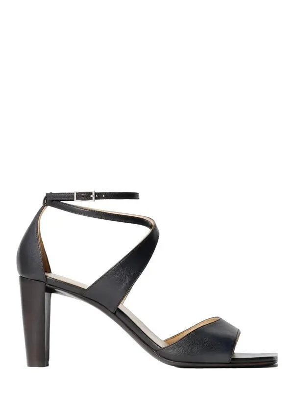 LEMAIRE Cross Strap Leather Sandals - Dark Chocolate