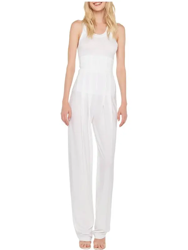 Norma Kamali Wrinkled Casual Wide-leg Pants - White