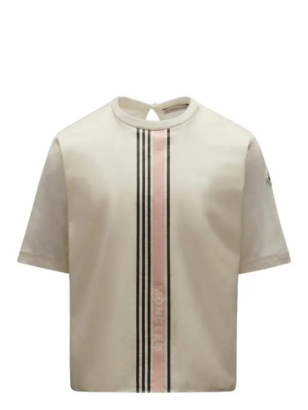 Moncler Striped Trim T-shirt - White