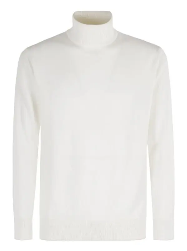 Eleventy Long-sleeved Sweater With High Neck - White