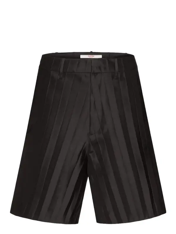 Valentino Garavani Pleated Bermuda Shorts - Black
