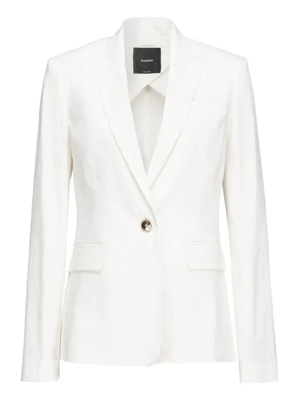 Pinko Single-breasted Tailored Blazer - White