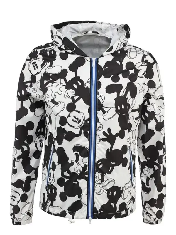 Iceberg Long Sleeve Zip-up Hooded Jacket With Graphic Print - Black