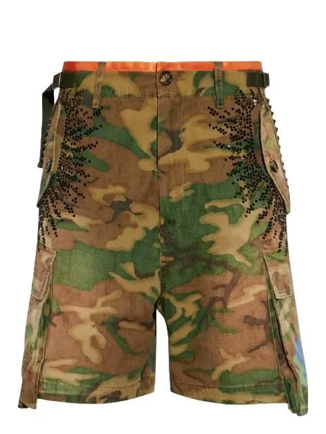 Dsquared2 Embellished Cargo Shorts - Green