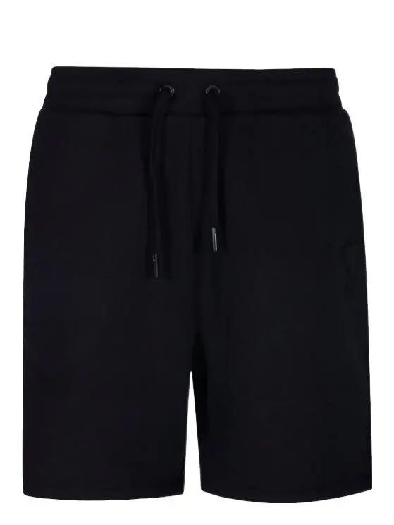 Ami De Coeur Logo Embossed Drawstring Shorts - Black