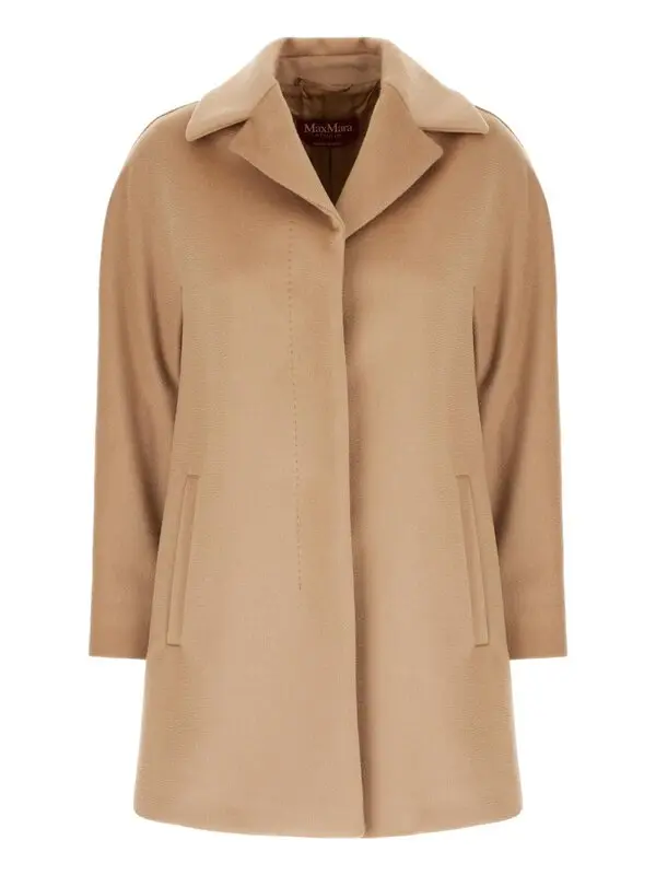 Max Mara Lapel Long-sleeved Coat - Nude