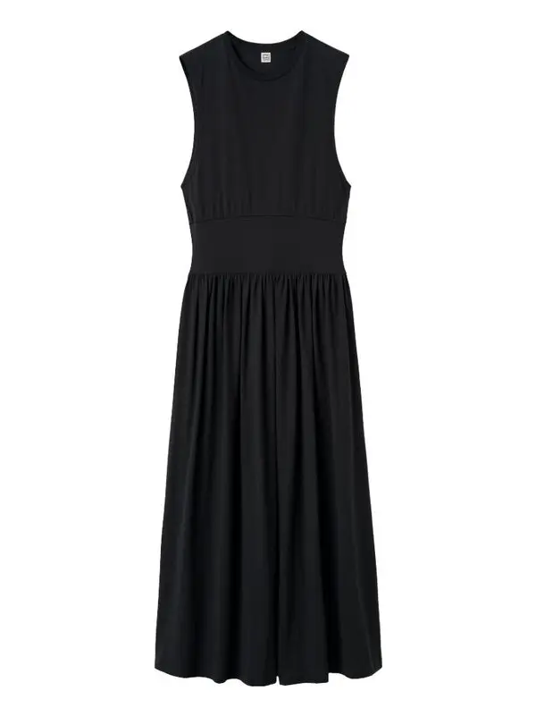 TOTEME Pleated Sleeveless Midi Dress - Black