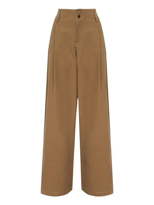 Chloé Belt-looped Trousers With Front Zip - Brown