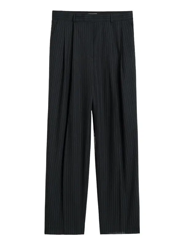 TOTEME Pinstriped Pleated Trousers - Navy Blue