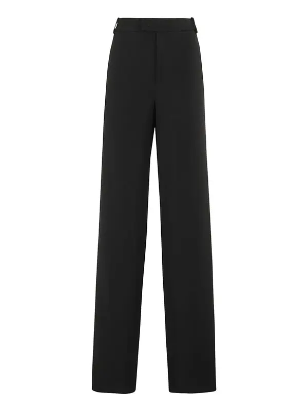 Blumarine High-waisted Straight Leg Trousers - Black