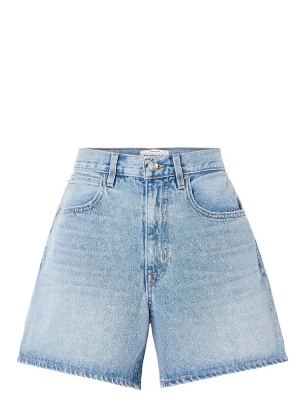 SLVRLAKE Walker Distressed Denim Shorts - Blue