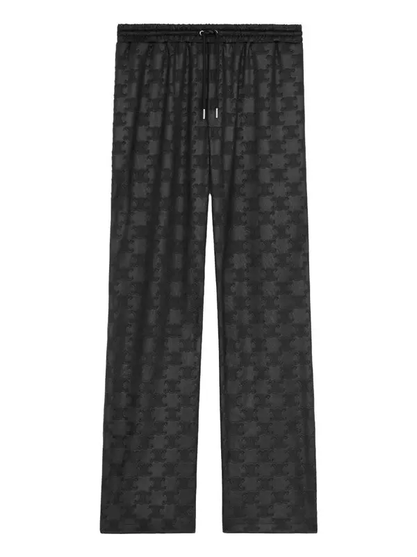 Celine Tracksuit Pants In Triomphe Jersey - Black