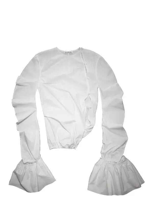 Acne Studios Asymmetrical Cotton Blouse - White