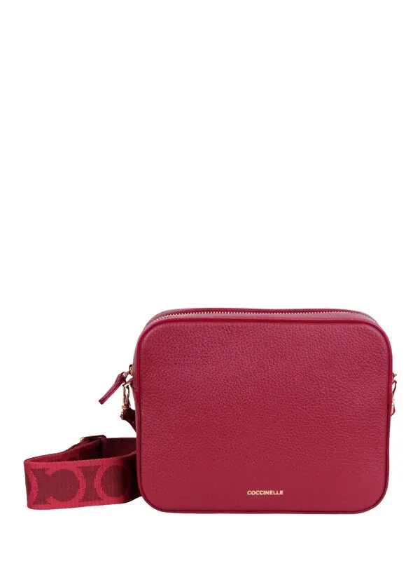 COCCINELLE Tebe Logo Stamp Zip-up Crossbody Bag - Red