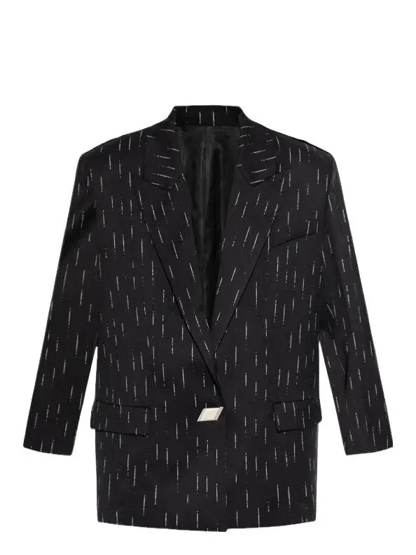 Attico Logo Plaque Tailored Blazer - Black