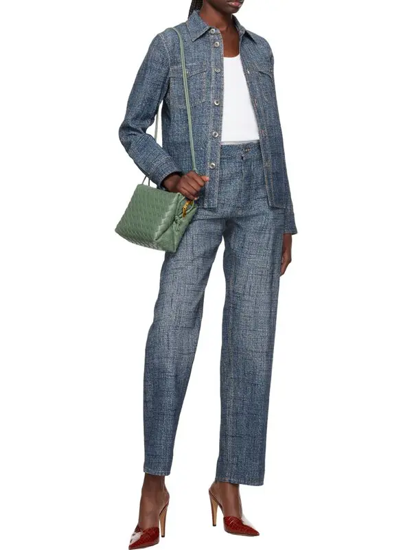 Bottega Veneta Textured Denim Trousers - Blue