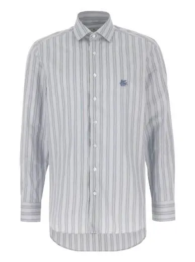 Etro Pegaso Striped Shirt - Gray