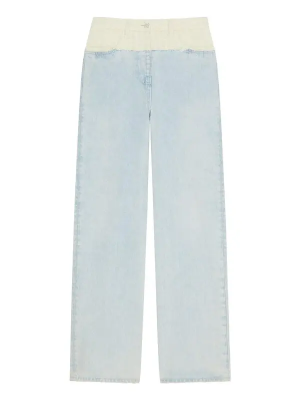 Givenchy 4g Plaque Oversized Jeans - White/light Blue