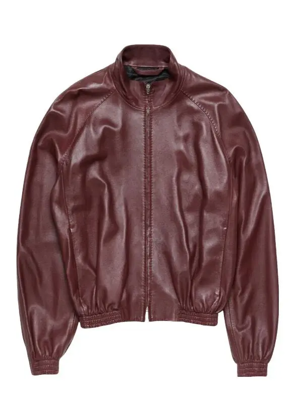 Acne Studios Full-zip Leather Bomber Jacket - Red