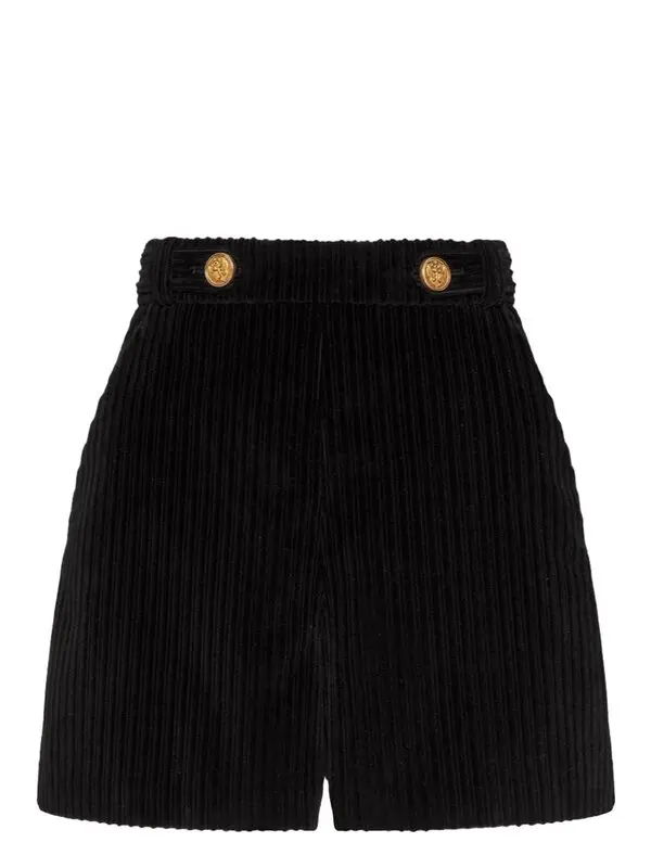 Red Valentino High Waist Corduroy Shorts - Black