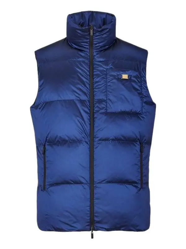 Fendi Reversible Logo-print Padded Gilet - Blue