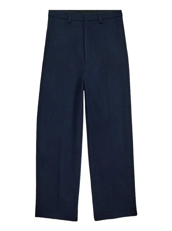 Ami Straight-leg Pleat-detailed Trousers - Blue