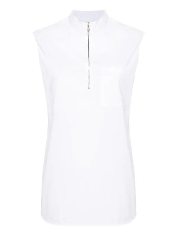 Officine Générale Sierra Sleeveless Top With Stand Collar - White
