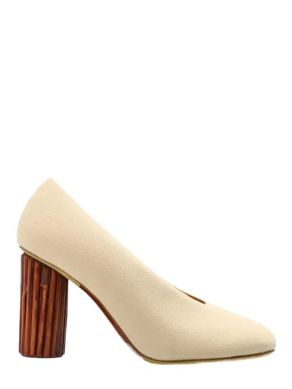Moschino Sculpted Block-heel Pumps - Beige