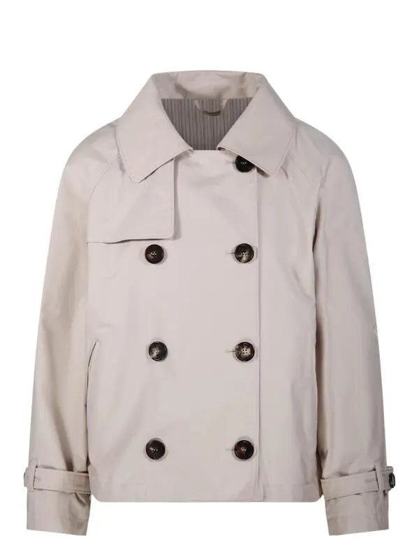Max Mara Double-breasted Jacket With Shirt Collar - Multicolor
