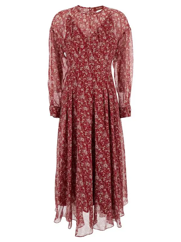 Max Mara Cariddi All-over Floral Printed Dress - Red