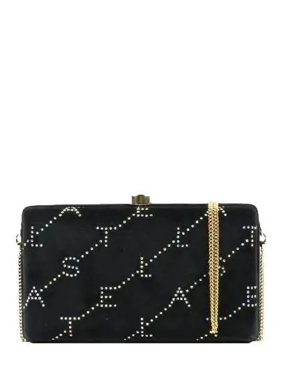 Stella McCartney Logo Embellished Shoulder Bag - Black