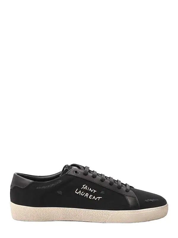 Saint Laurent Court Classic Sl/06 Embroidered Sneakers - Black