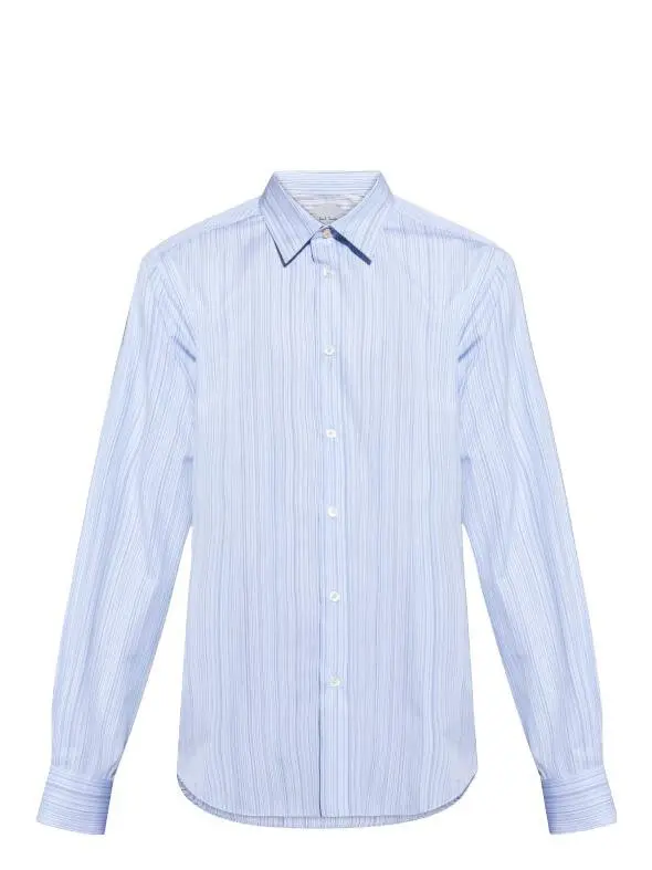 Paul Smith Shirt With Stripe Pattern - Blue