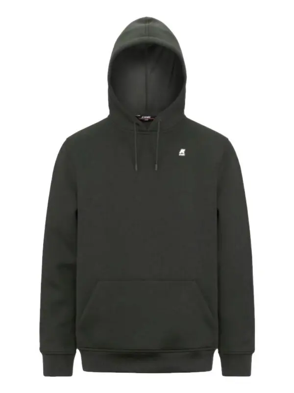 K-WAY Logo Patch Drawstring Hoodie - Black