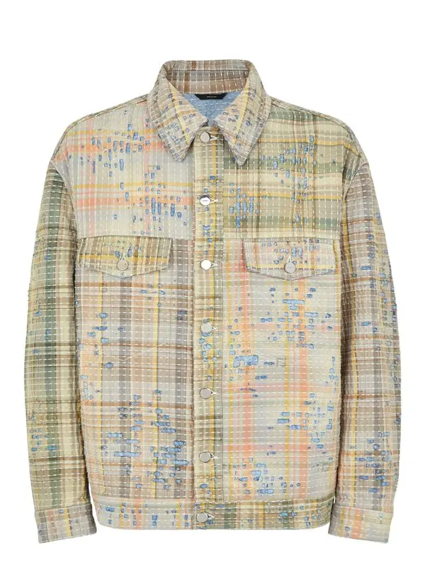Fendi Patchwork Madras Checked Denim Jacket - Color