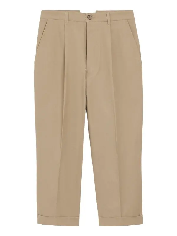 Ami Pleated Straight Leg Trousers - Taupe
