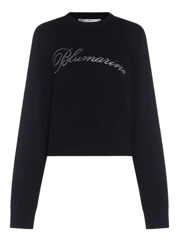 Blumarine Embellished Crewneck Jumper - Black