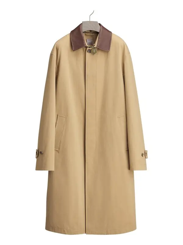 Dior Single-breasted Contrast Collar Coat - Beige