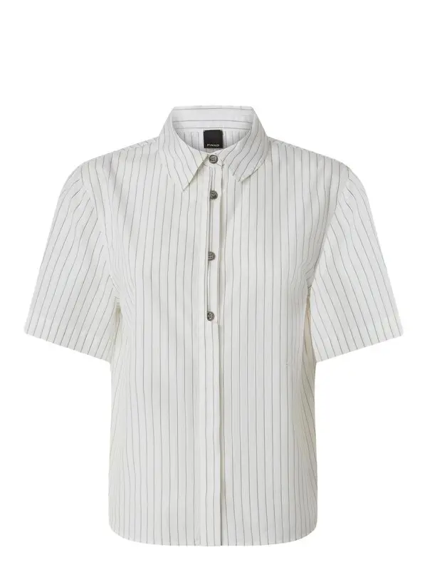 Pinko Striped Short Sleeve Shirt - White