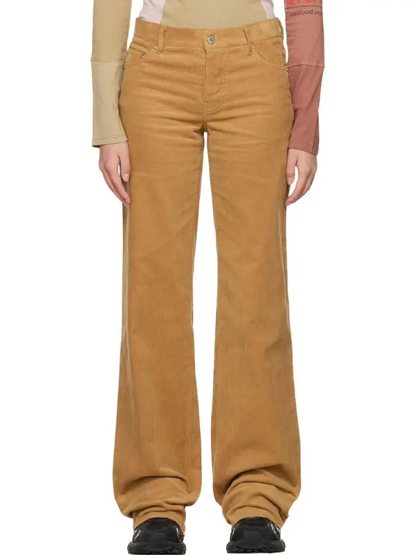 We11Done Logo Casual Pants - Brown