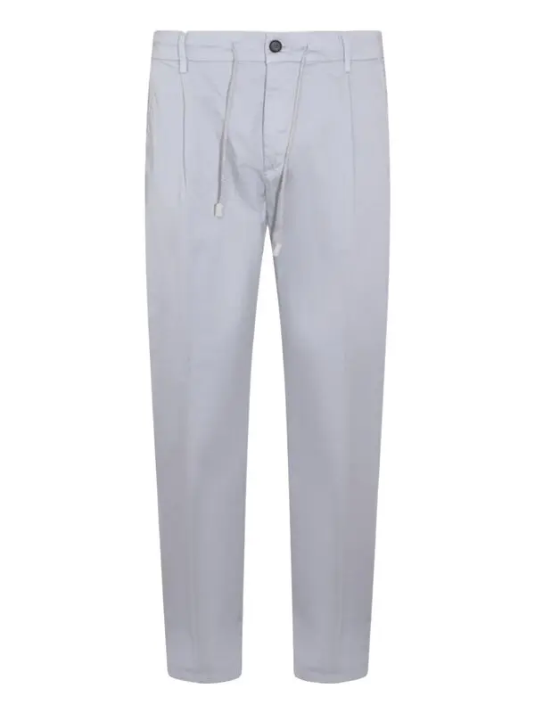Eleventy Straight-leg Drawstring Trousers - Gray