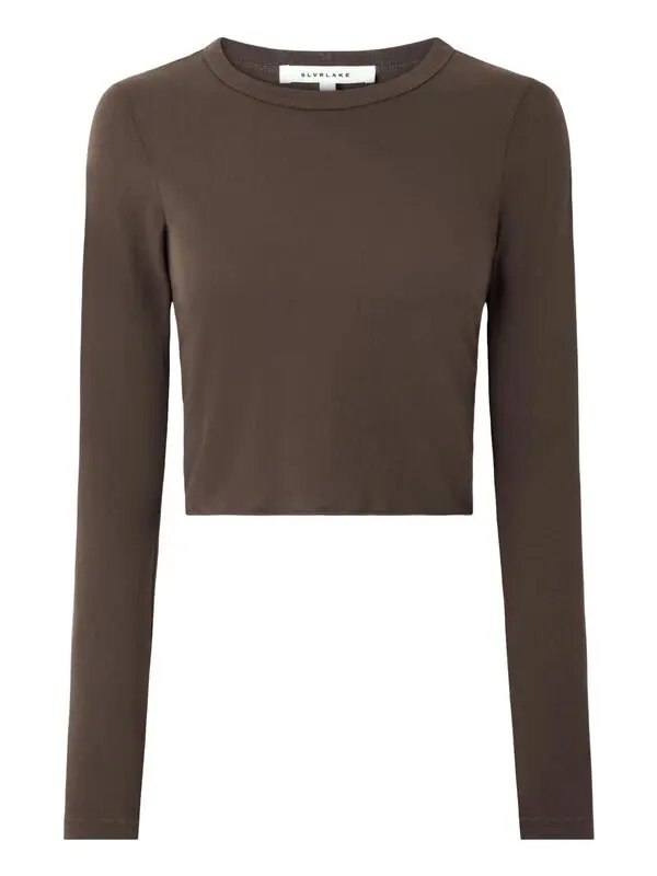 SLVRLAKE Crew Neck Long-sleeved T-shirt - Brown