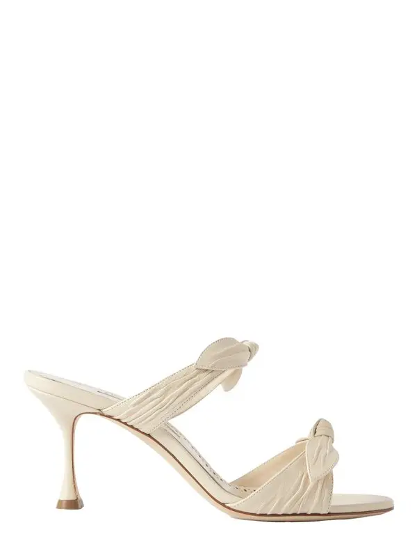 Manolo Blahnik Lollo Bow-trimmed High-heeled Sandals - Cream