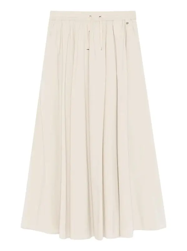 Herno Drawstring Pleat Detailed Midi Skirt - White