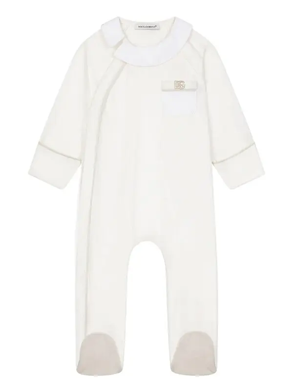 Dolce & Gabbana Interlock Dg-logo Babygrow - White