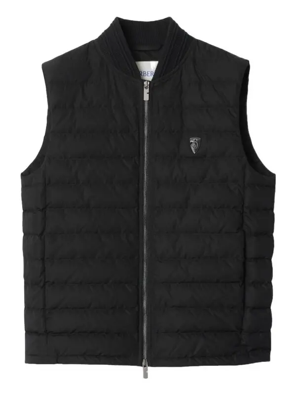 Burberry Quilted Zip-up Down Vest - Black