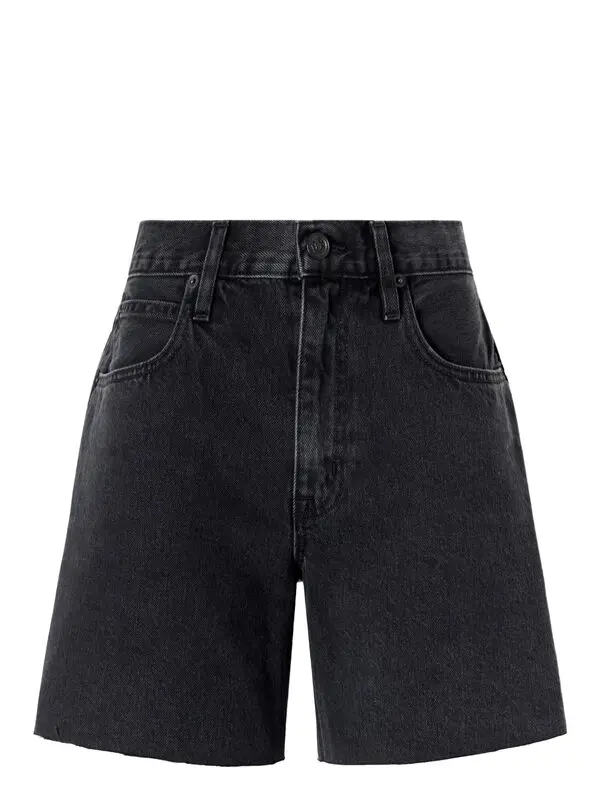 SLVRLAKE Sienna Frayed Denim Shorts - Black