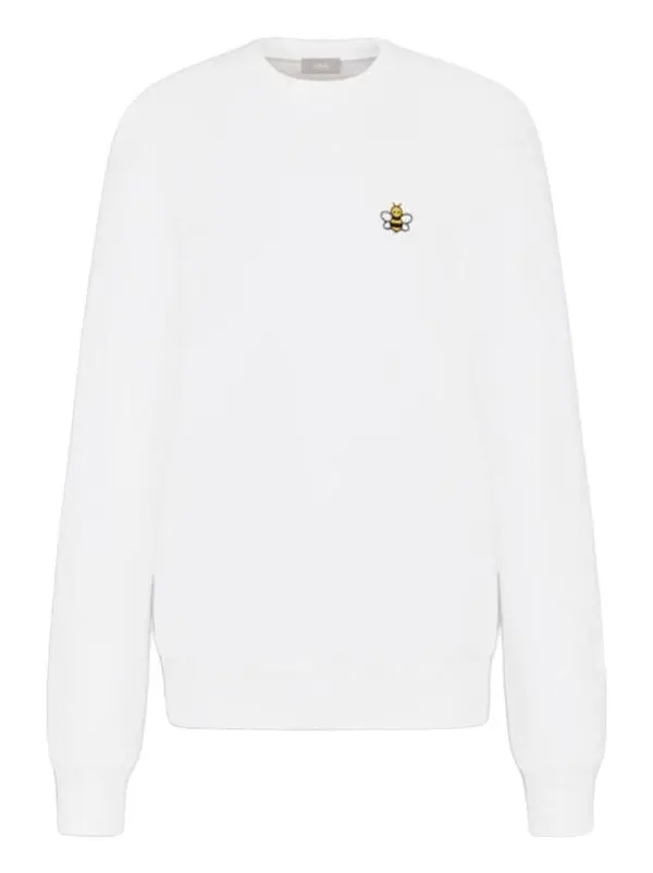 Dior Bee Embroidered Long-sleeved Sweater - White