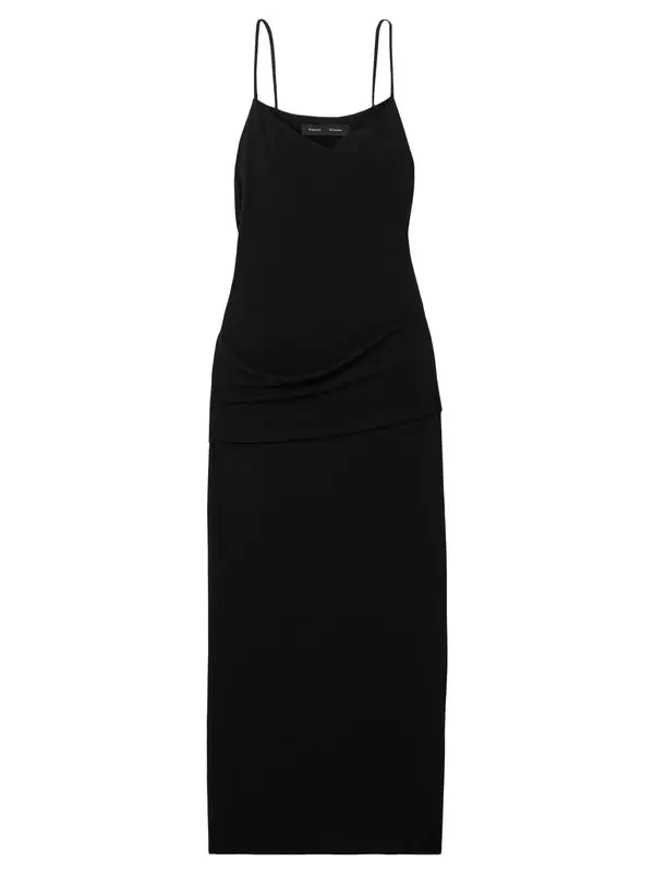 Proenza Schouler Spaghetti Strap Midi Dress With Square Neckline - Black